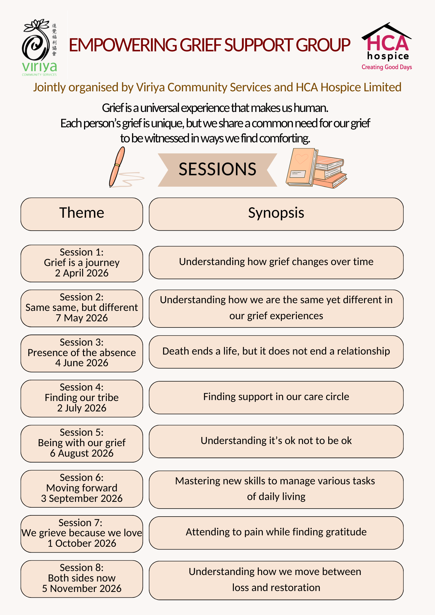 Grief Support Services | Viriya Community Services